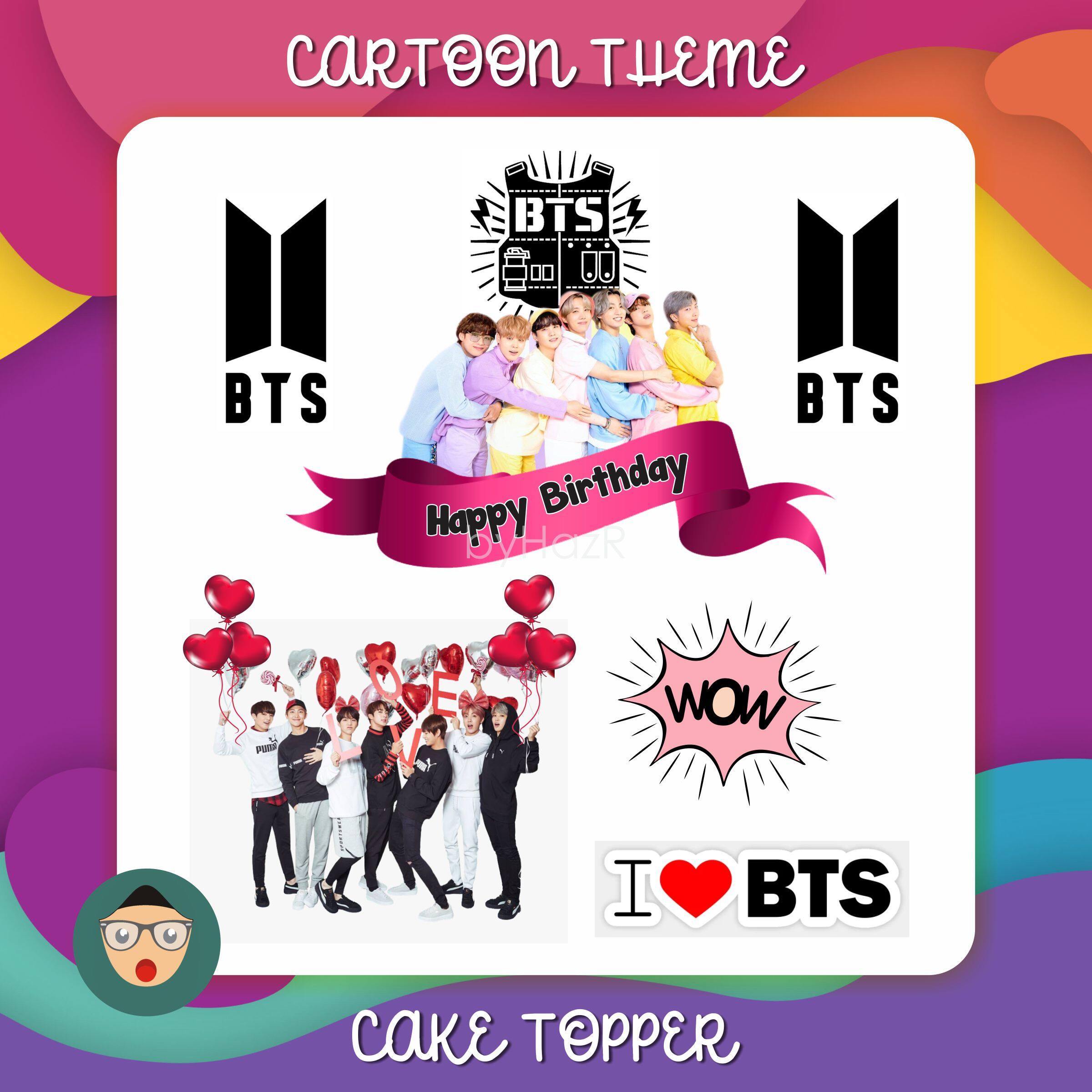 BTS Cake Topper- Instant Digital Download-Printable-PDF PNG, 43% OFF