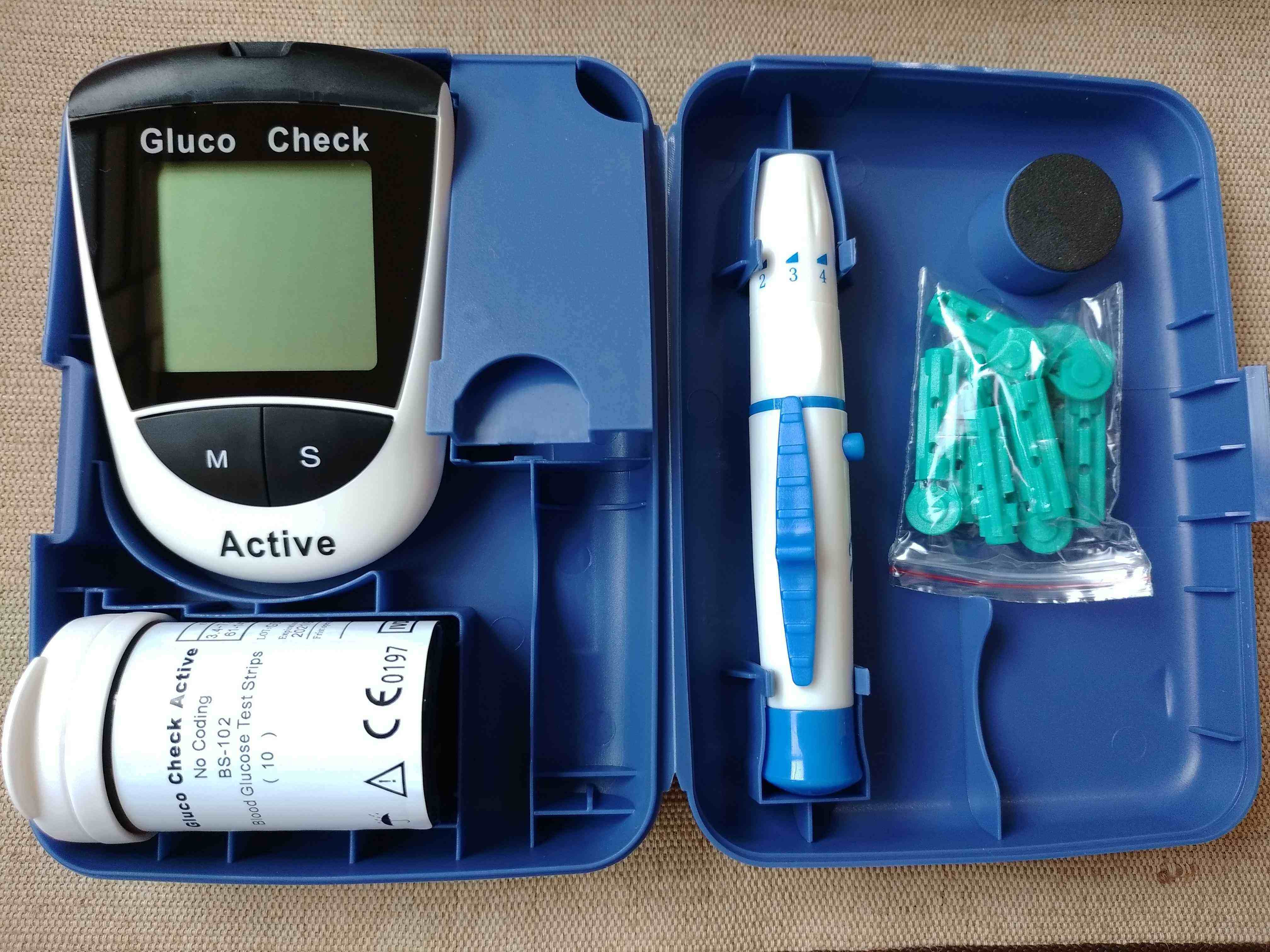 Blood Glucose Meter Gluco Check Active With Free 10 Test Strips