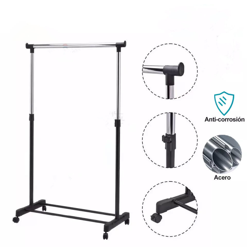 STARLEY-Perchero Metal Con Ruedas 70x42x145cm | Miravia