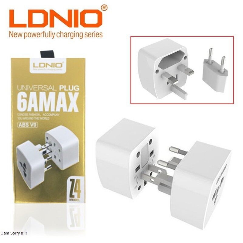 LDNIO Z4 Universal Plug Adapter with UK/EU/US/AU Pin & 2 Universal ...