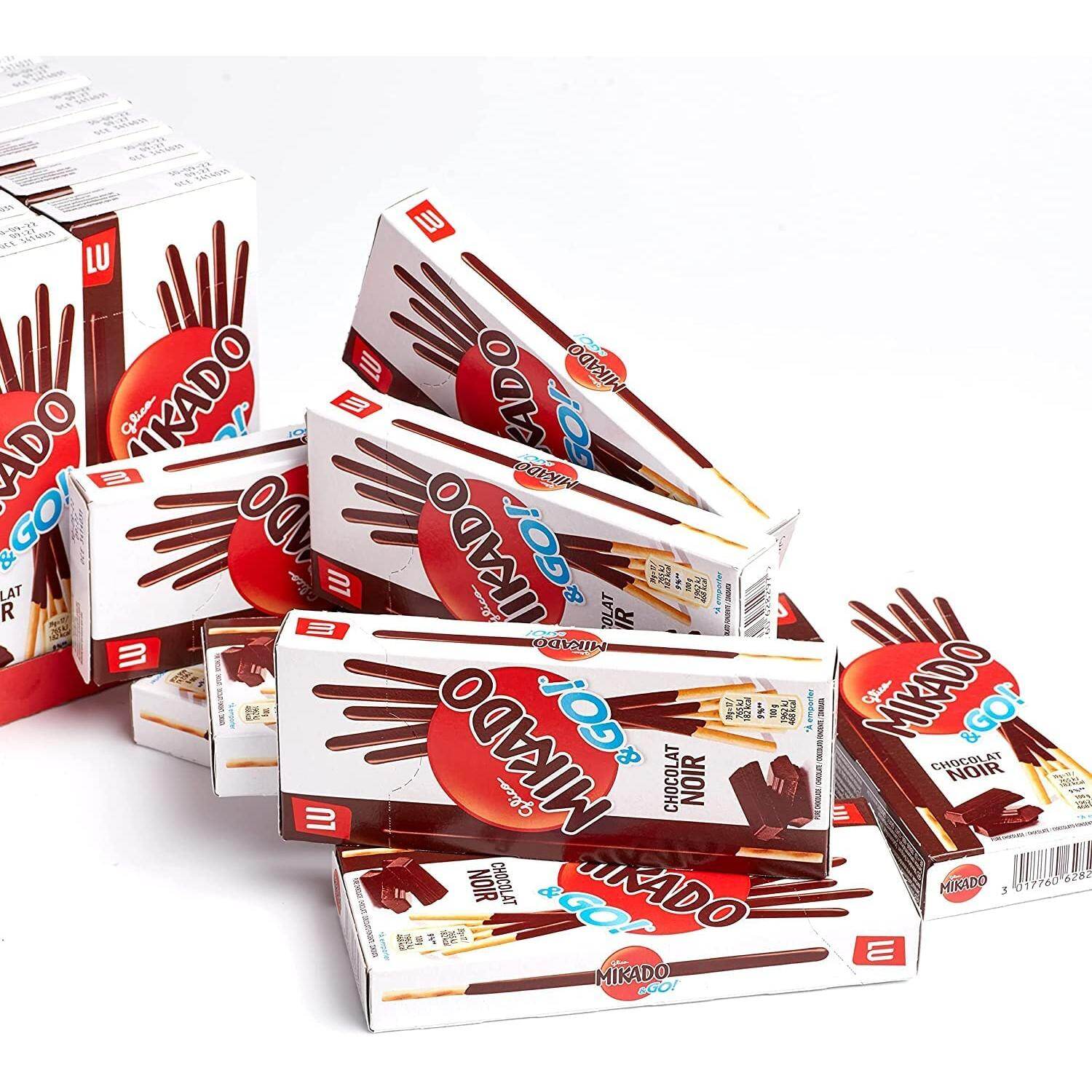 Mondelez Mikado & Go Palitos de Galleta Cubiertos de Chocolate Negro ...