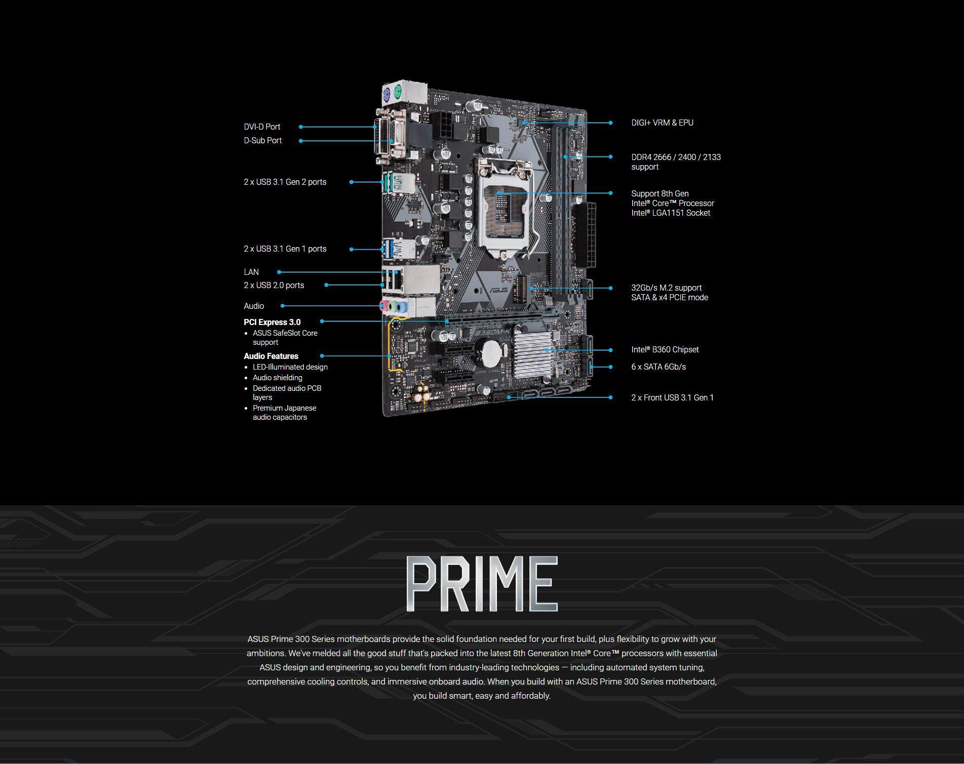 ph&co | PC Depot. ASUS INTEL B365 MOTHERBOARD MAINBOARD PRIME B365M-K