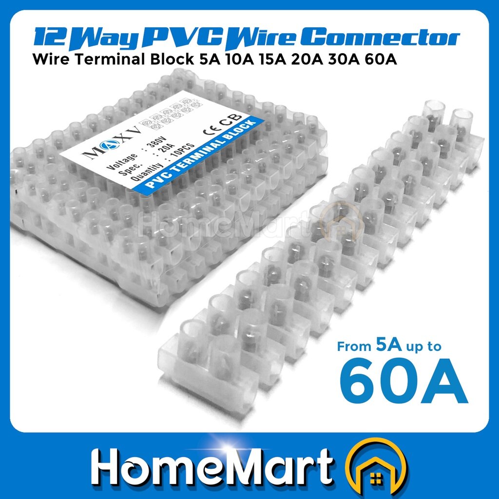 BURNDY Terminal Blocks For Wire 2 Ports 2-Pack 12 Way 5 Amp Terminal ...