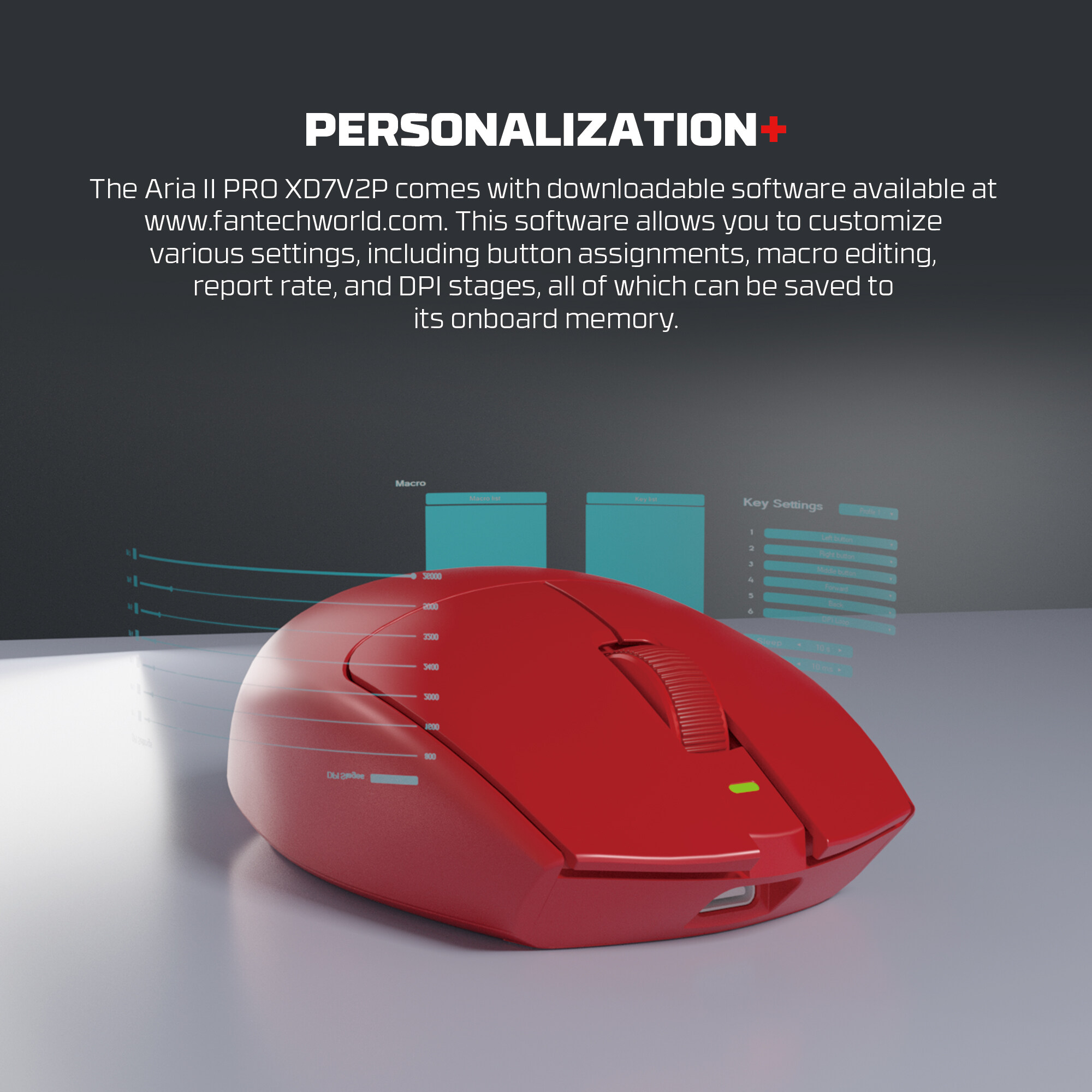 Fantech Aria II XD7V2 Series with Pixart 3395 Sensor, Up to 8K Polling Rate