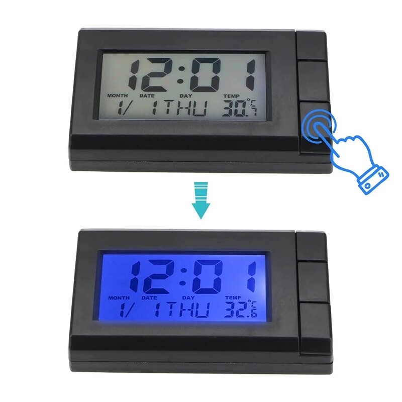 Car Automobile Digital Clock Mini Auto Watch Automotive Month Date ...