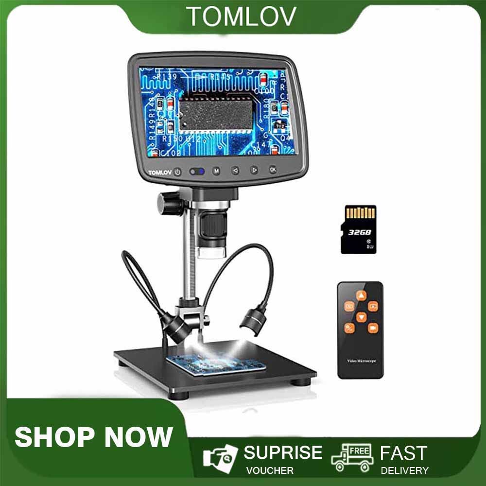 TOMLOV DM9 Pro HDMI Digital Microscope 1200X WITH Remote Control, 7 ...