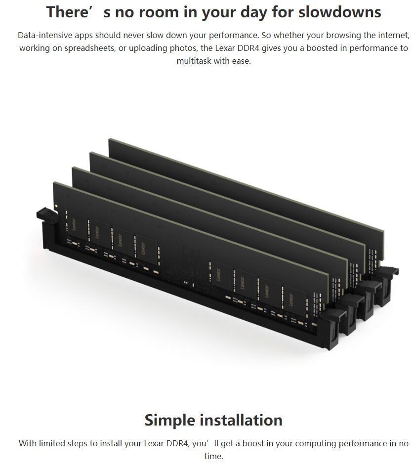 Buy Lexar 8GB DDR4 3200Mhz UDIMM Desktop Memory RAM with High Speed Performance at Best Price in ...