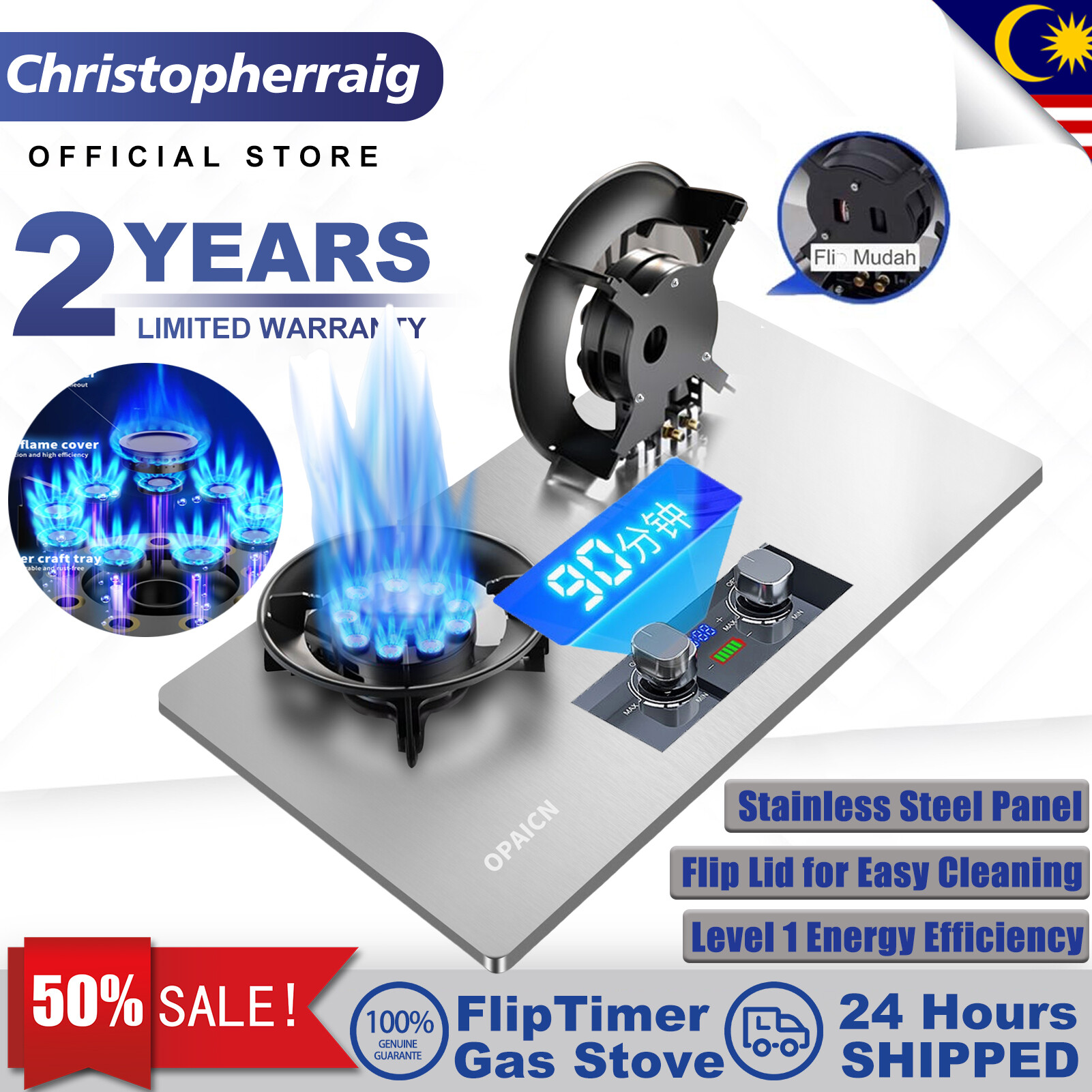Shop Latest Flip Burner Gas Stove online | Lazada.com.my