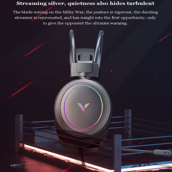 RAPOO VH610 Virtual 7.1 Surround Sound Wired Gaming Headset with LED Backlit / ANC Function ...