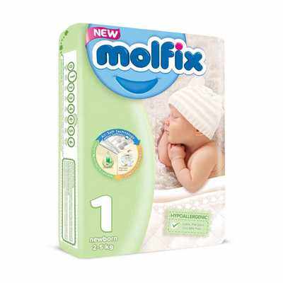 Mol_fix New Born Belt System Baby Diapers 44 Pcs Pack - Made in Turkey