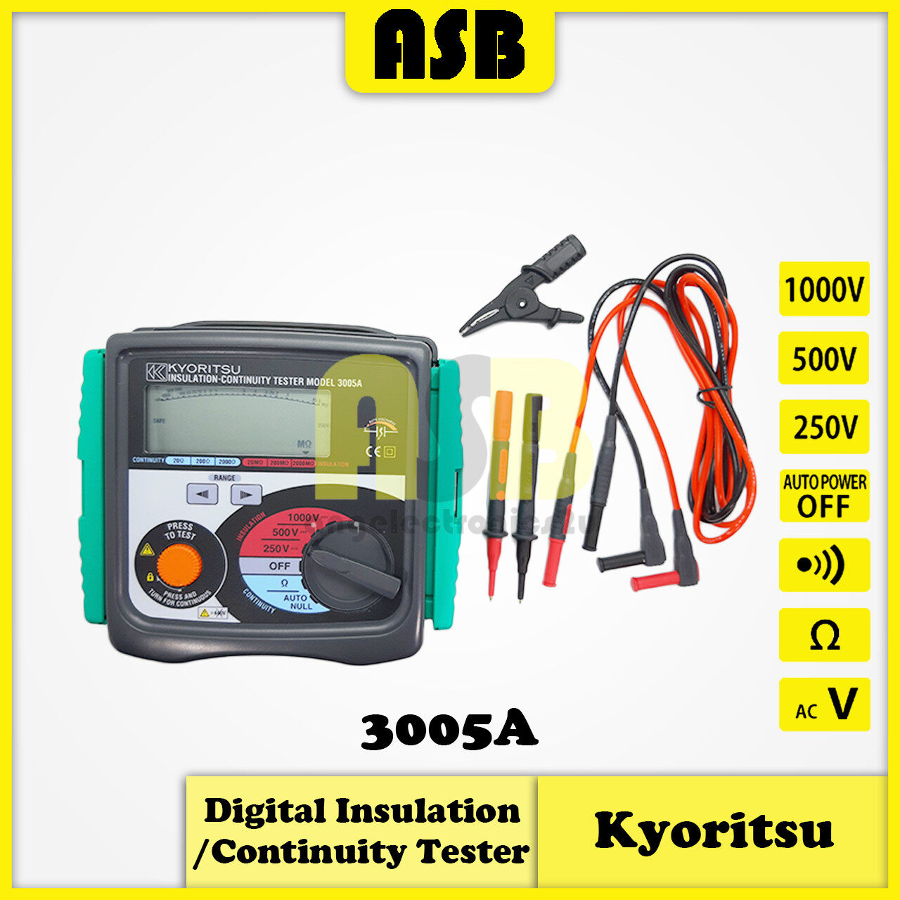 Kyoritsu 3007A Digital Insulation/Continuity Tester With, 48% OFF