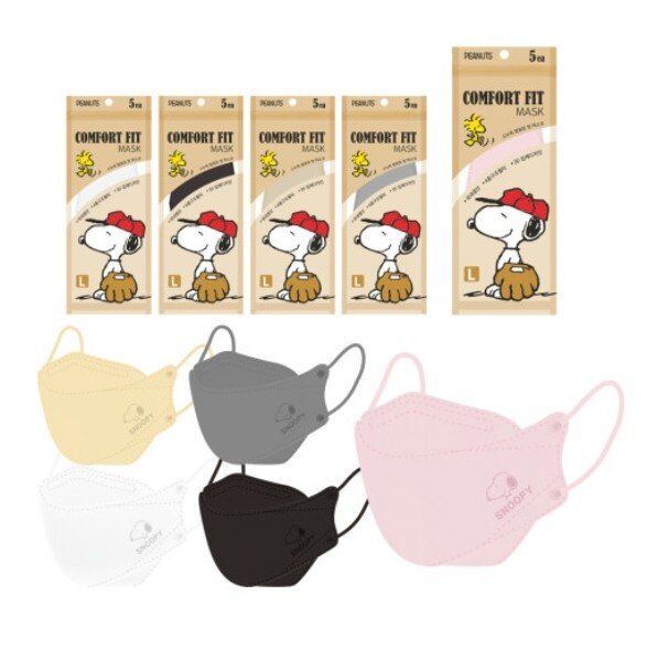 Made in Korea Comfort PEANUTS SNOOPY 3D Mask 30pcs/snoopy Mask/MB ...
