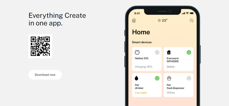 CREATE - Robot Aspirador Friegasuelos Inteligente 4000Pa, WiFi, 28 ...