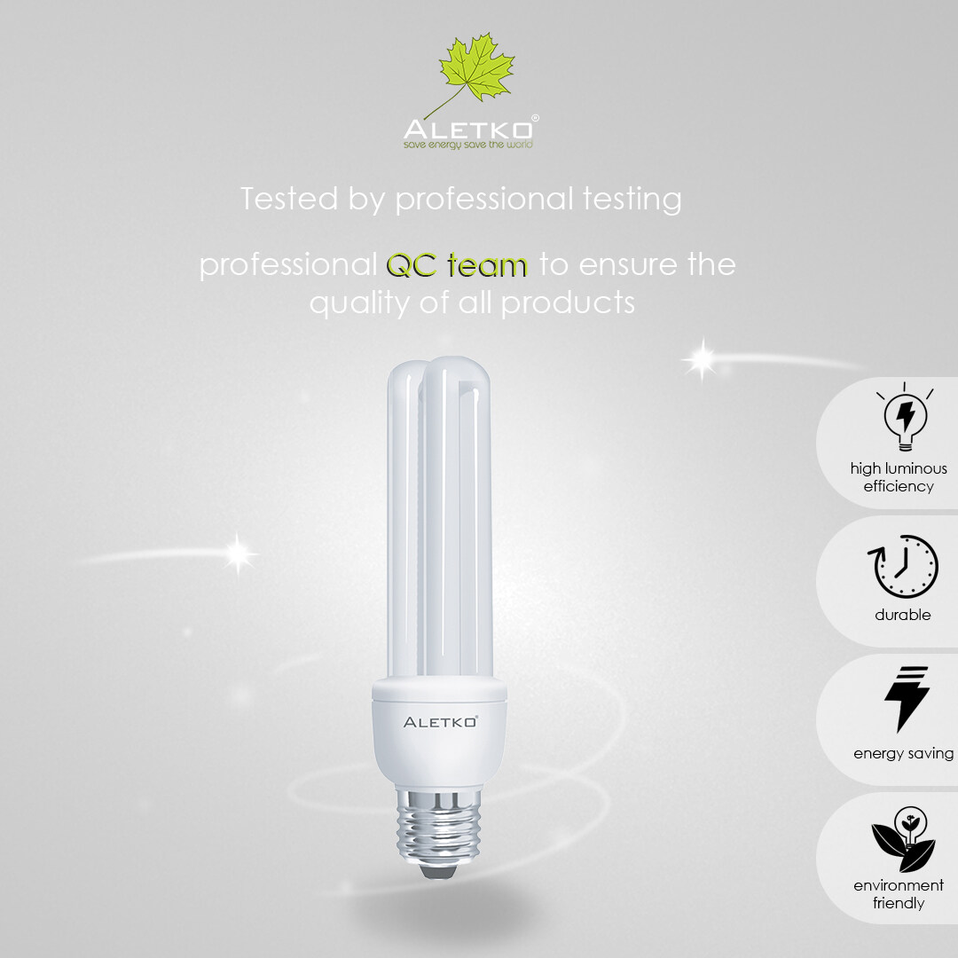 [ALETKO] Energy Saving Lamp 18 2U Shape Light Bulb 13W E27