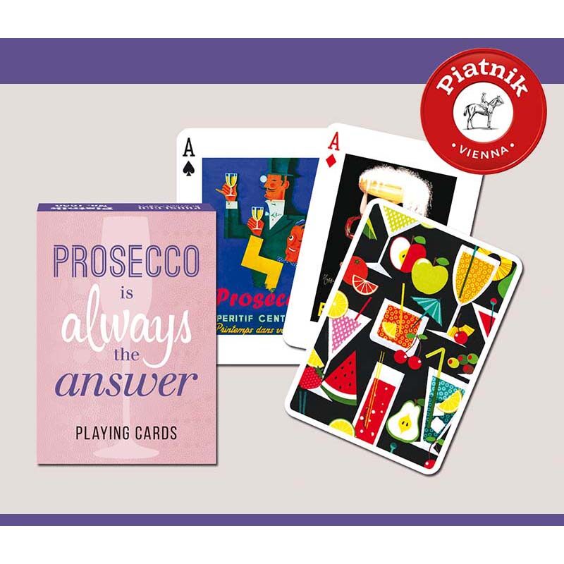 Piatnik Baraja de poker de 55 cartas Prosecco Vino blanco espumoso Bebida Cartel Poster Juego ...