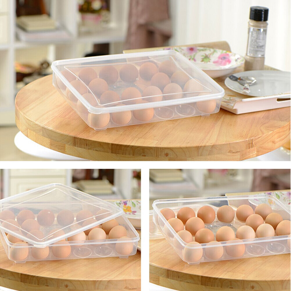 1Box - Durable Transparent Plastic (15 Grids) Home Kitchen Refrigerator ...