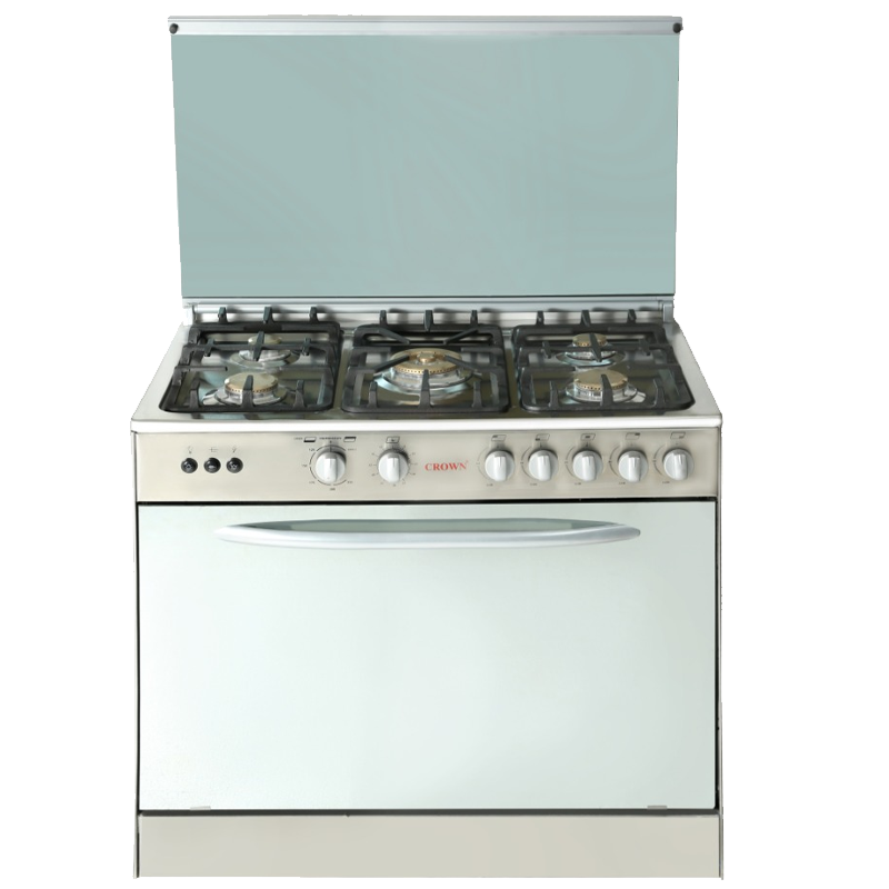 Buy Crown 34HS1 SS Magnetic Auto Ignition 5 Burner Cooking Range With ...
