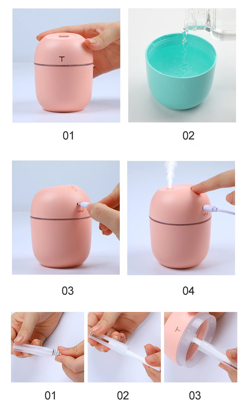 Large Air Diffuser USB Portable Egg Humidifier: Freshen Your Space with ...