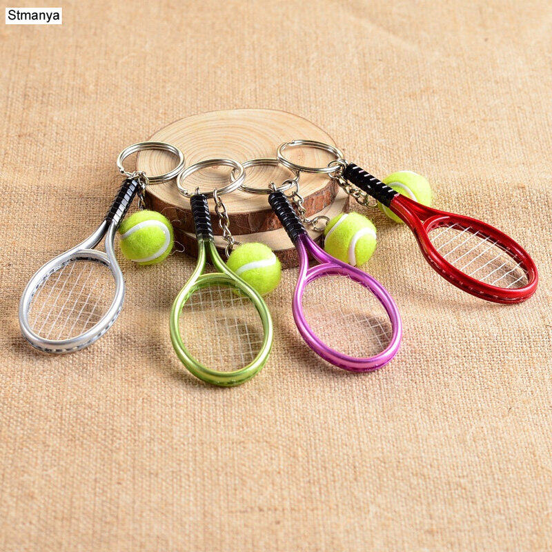 Tennis Racket Ball Key Chain Key Ring pendants Holder necklace Gift ...