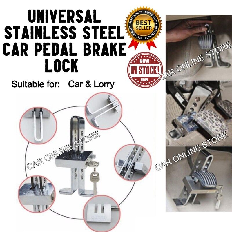 Vehicle Security Device Stainless Steel Brake Pedal Lock - Anti-Theft ...