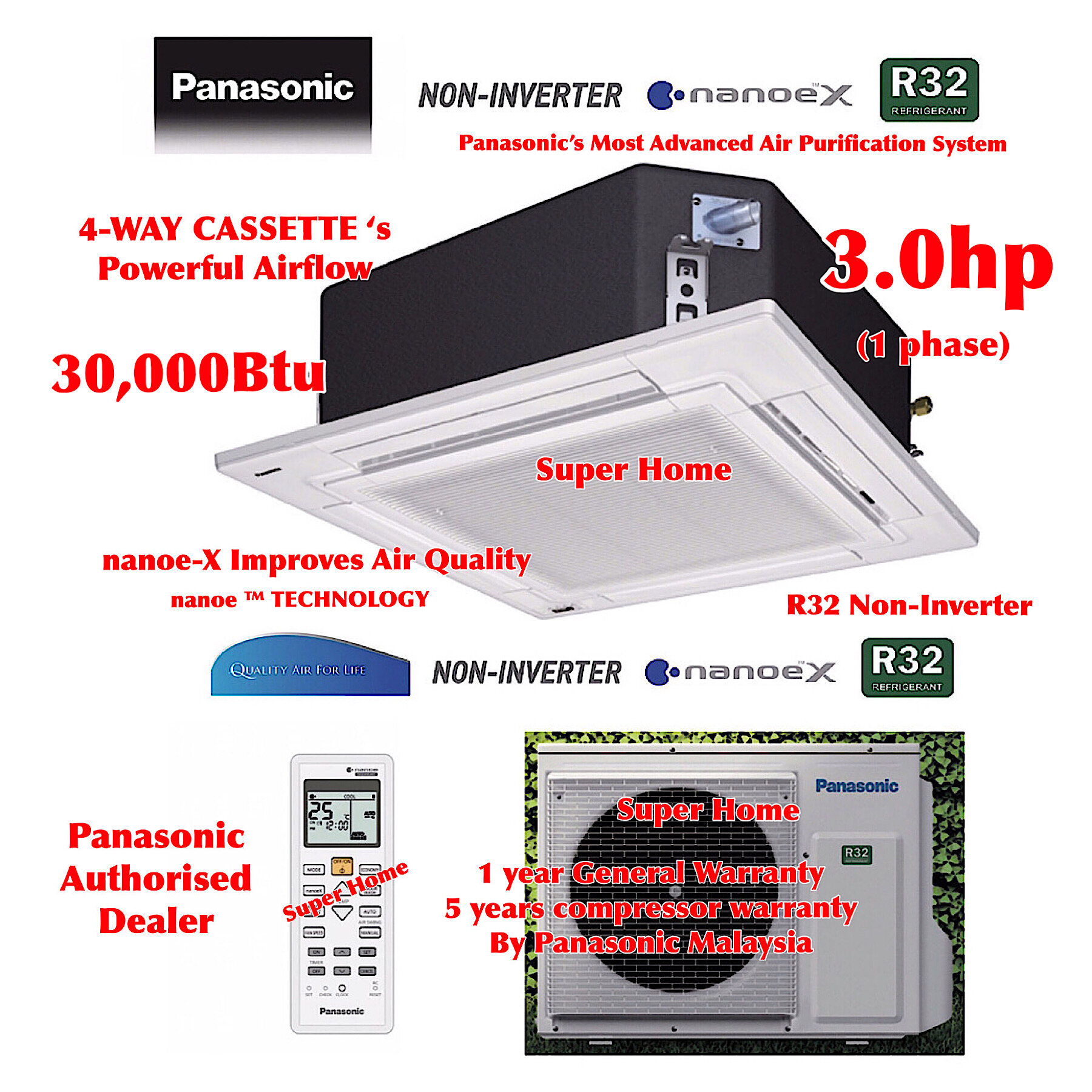 Panasonic Ceiling Mounted Air Conditioner Malaysia | Shelly Lighting