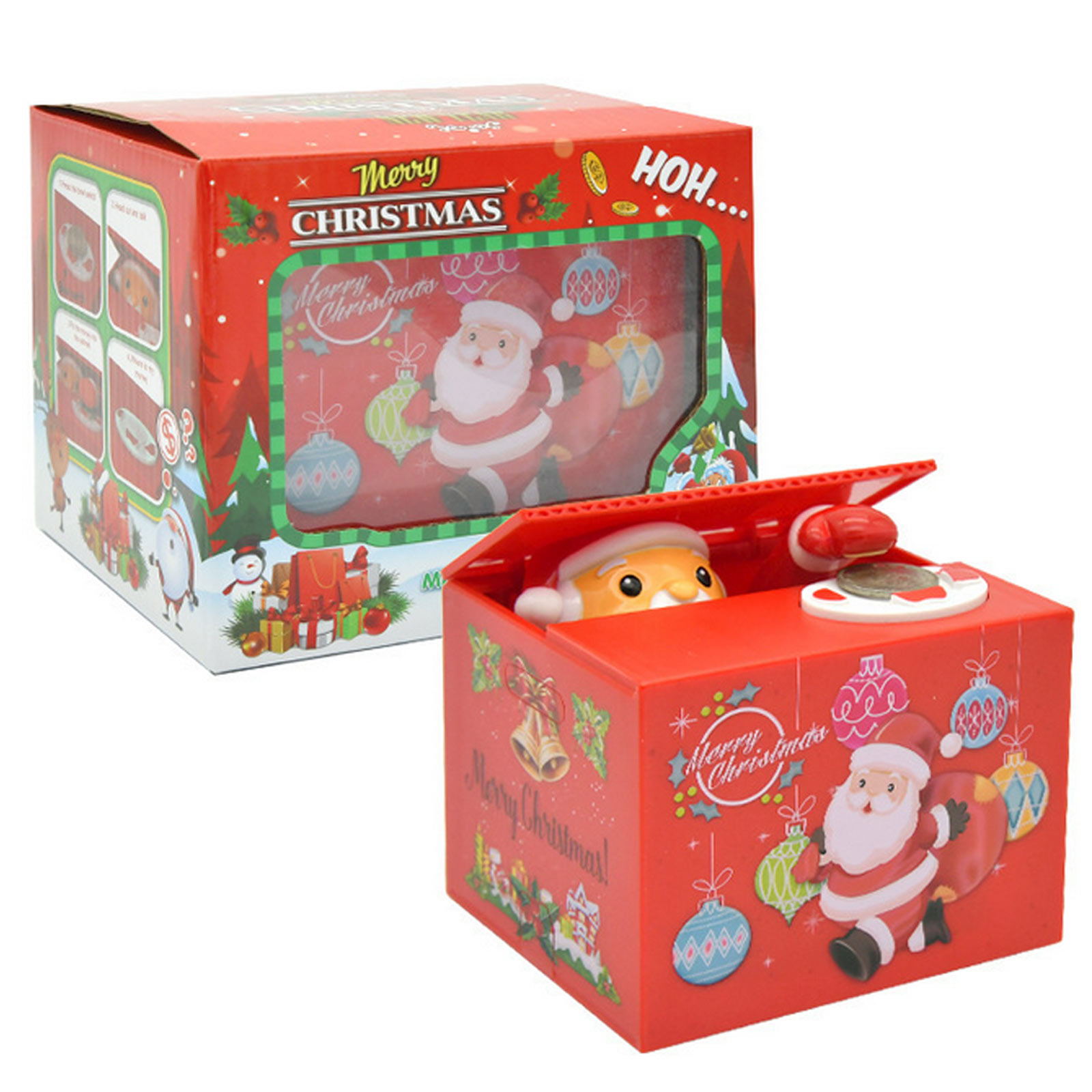 Christmas Gift Toy Santa Claus Steal Coin Money Box With Music Children ...