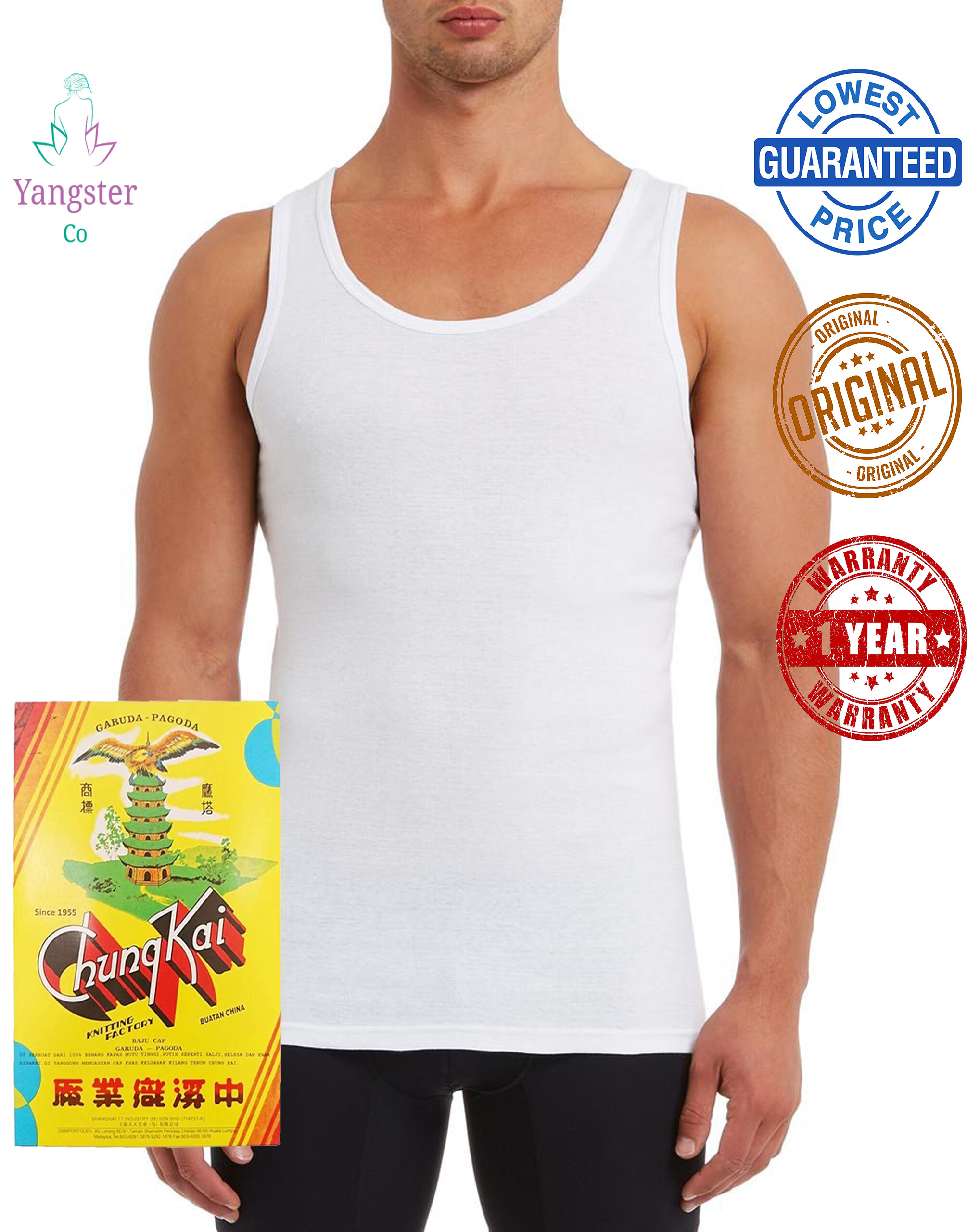 Shop White Singlet For Men online | Lazada.com.my