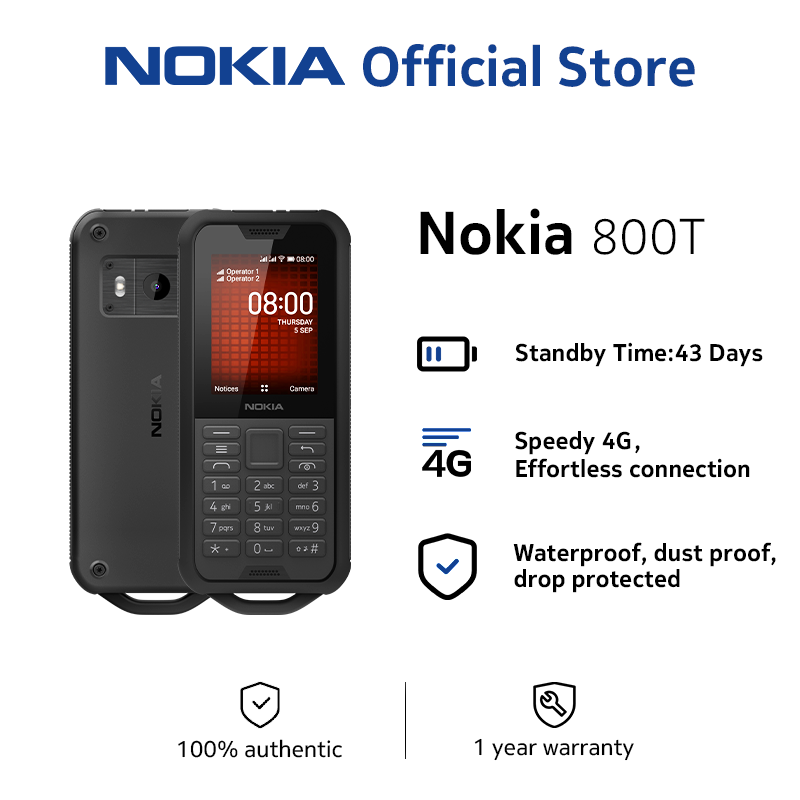 Nokia 800 Tough Sand/Black Size:2.4 in