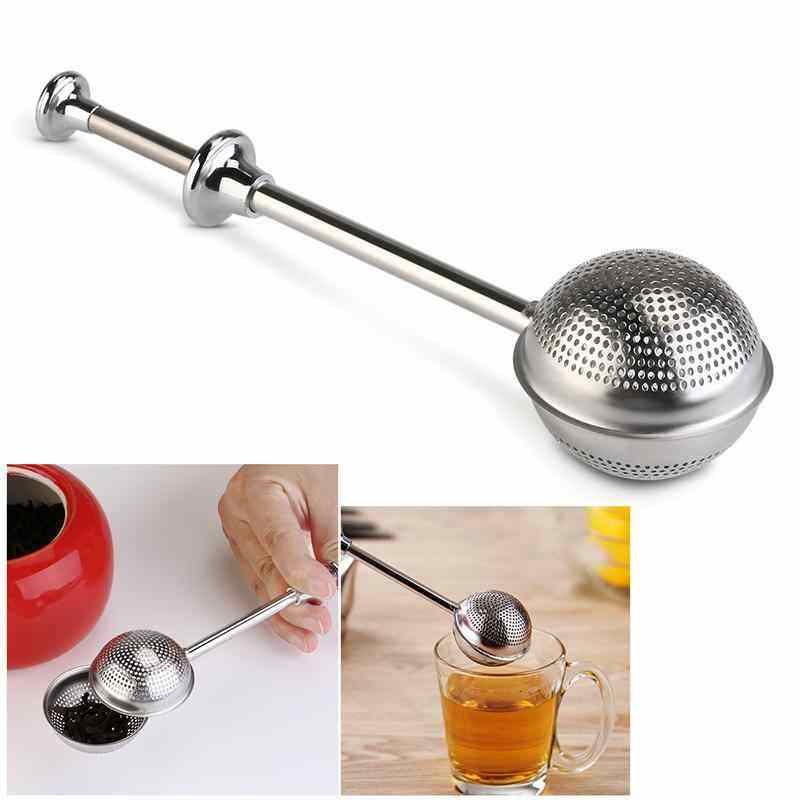 1/2pcs Ball Push Tea Infuser Herbal Stainless Steel Locking Strainer ...