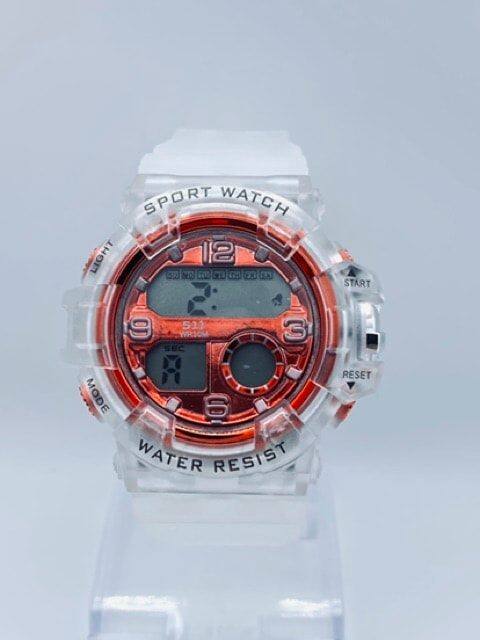 Waterproof White Color Digital Watch ,Silicone Boys Digital Sports Watch,