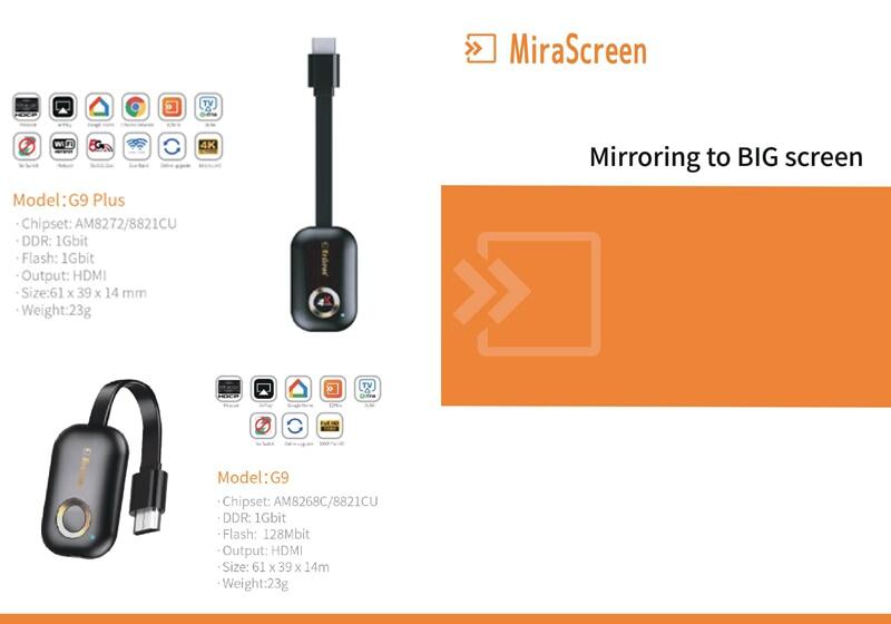 Buy Mirascreen G9 Plus HDMI Wireless Display Casting Dongle chromecast ...
