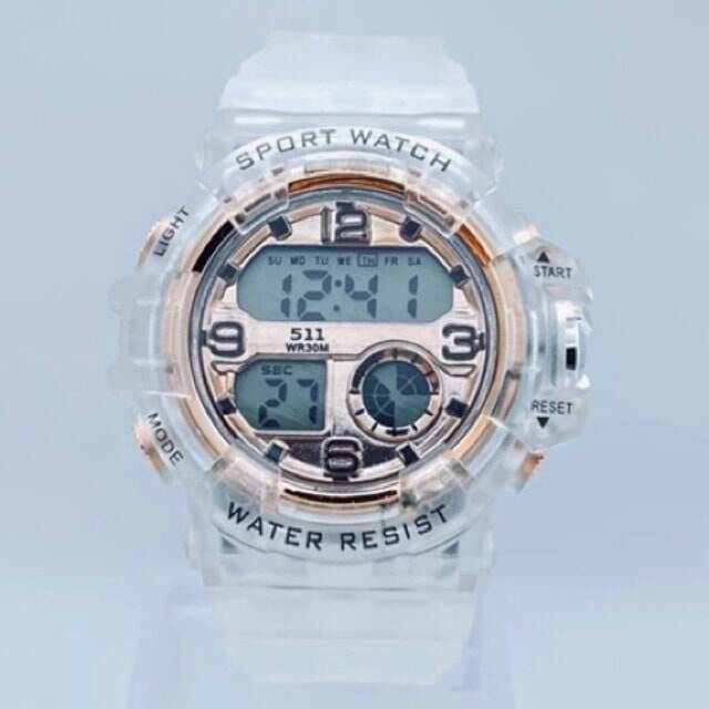Waterproof White Color Digital Watch ,Silicone Boys Digital Sports Watch,