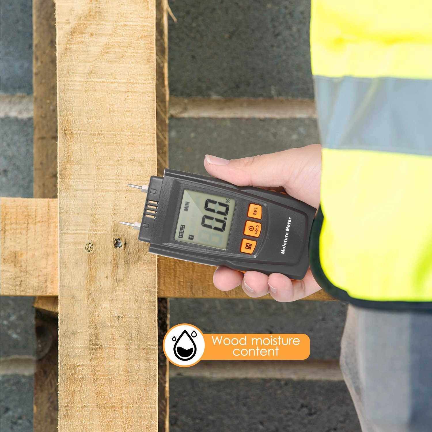 Digital Wood Moisture Meter Firewood Water Content Analyzer Humidity ...