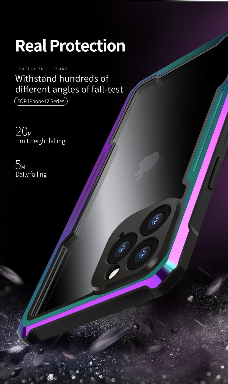 Shockproof Armor Case For iPhone 12 Pro MAX Coque Colorful Rainbow ...