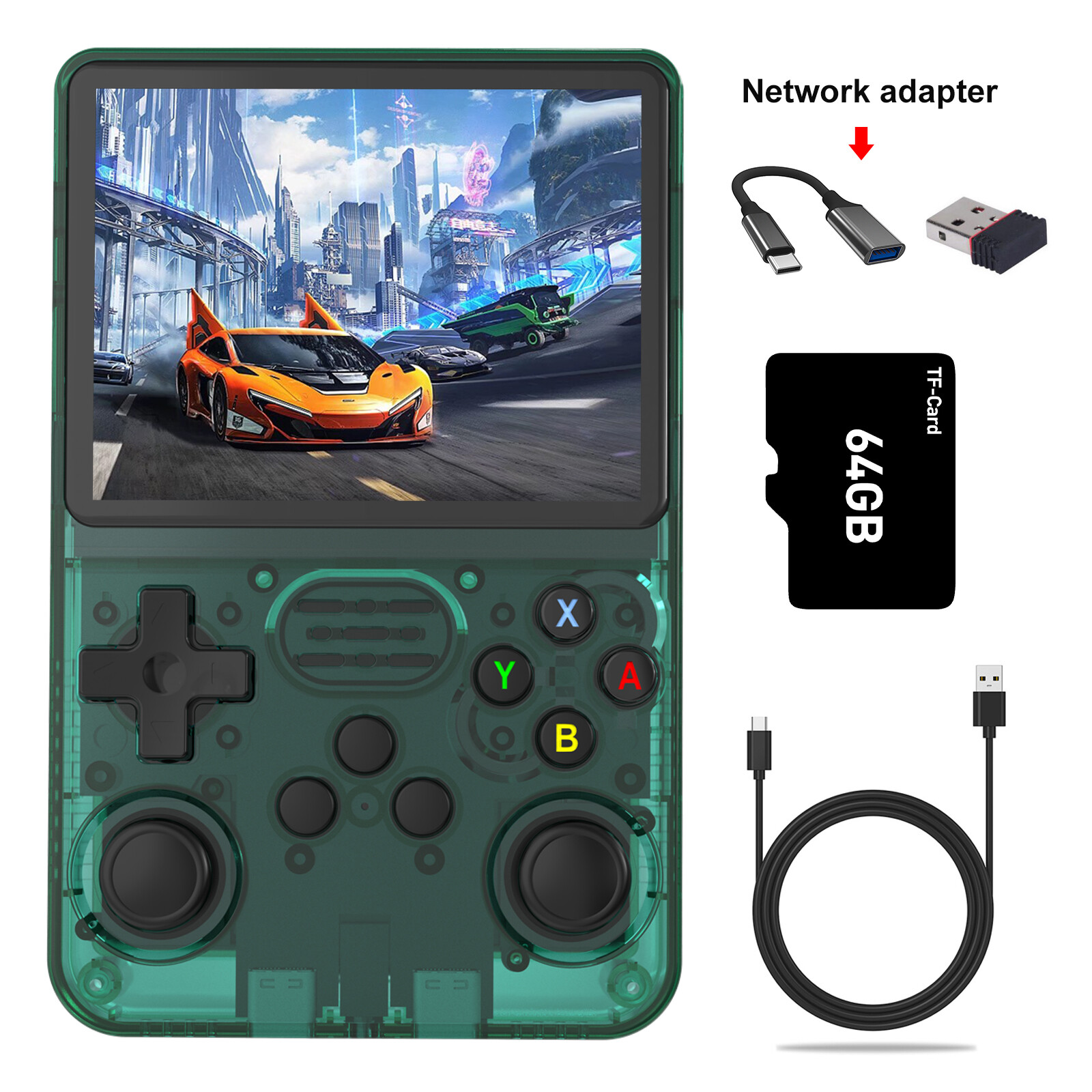 Portable Video Game R36S + 15000 Game Console 64g Linux IPS Screen 3.5 ...