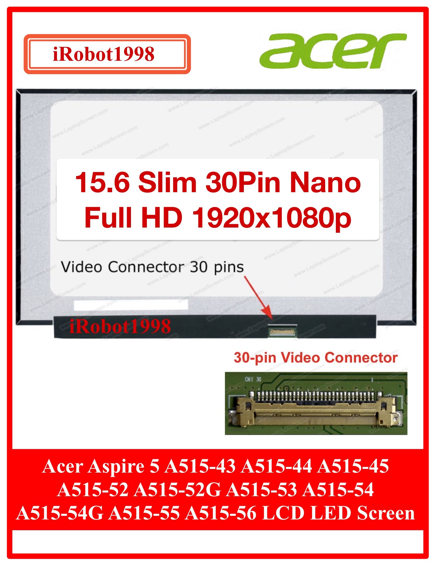 15.6 For Acer Nitro 5 AN515-44 Aspire Nitro 5 AN515-55 N20C1 Laptop LCD