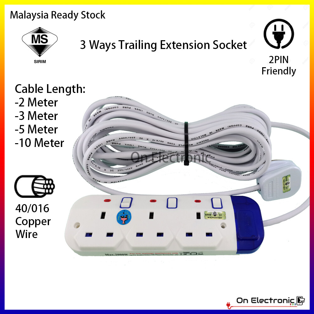 Shop 3 Pin Plug Extension Cable online - Jun 2024 | Lazada.com.my
