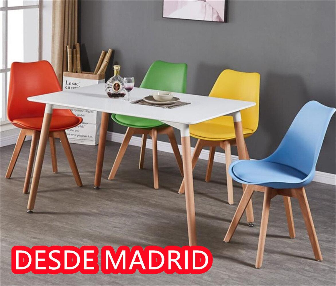 Mesa de comedor nórdica de rectángulo pata ancho comedor para cocina ...