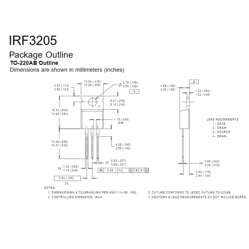 Irf3205 Mosfet Pinout Datasheet Features Alternatives