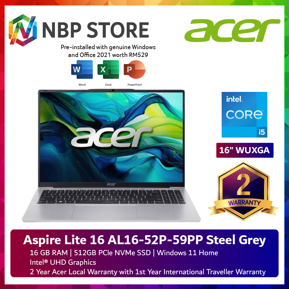 Acer Aspire Lite 16 AL16-52P Price in Malaysia & Specs - RM2399 | TechNave