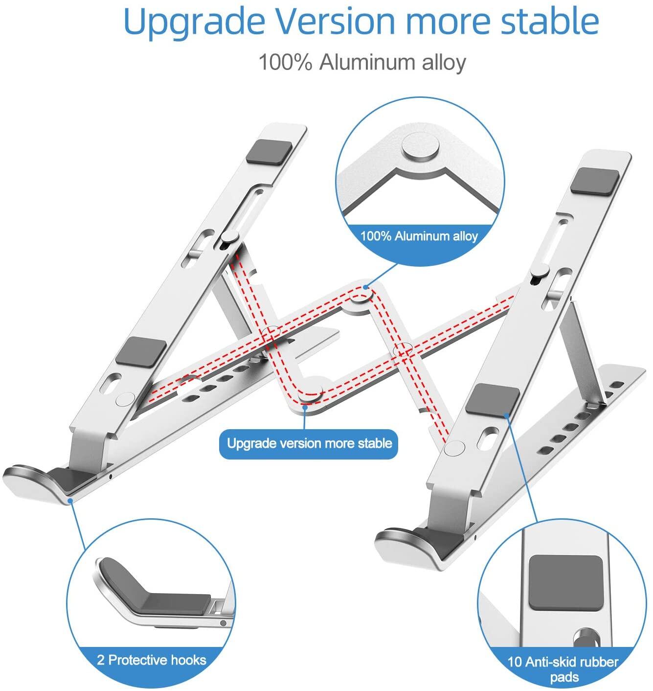 Collapsible & Portable Aluminium Laptop Stand / Folding Notebook Stand ...