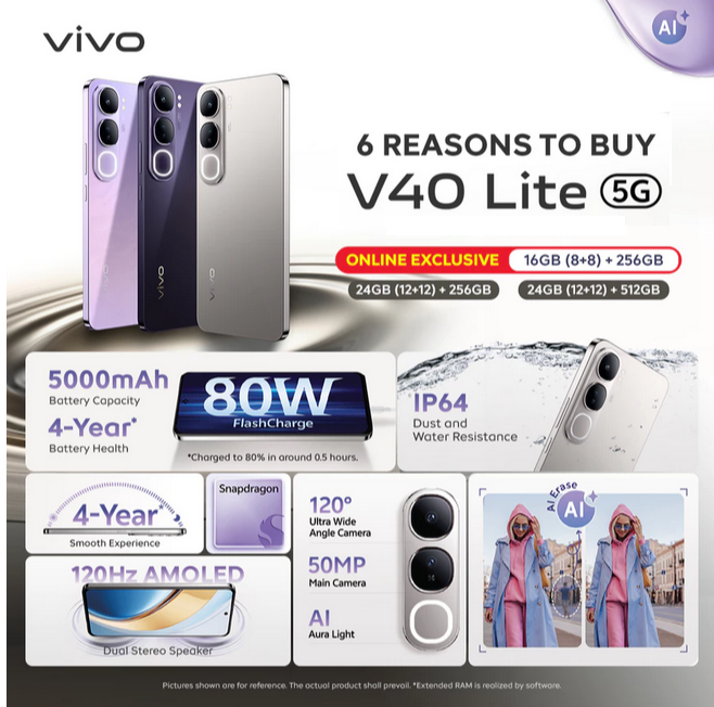 vivo V40 Lite Price in Malaysia & Specs - RM988 | TechNave