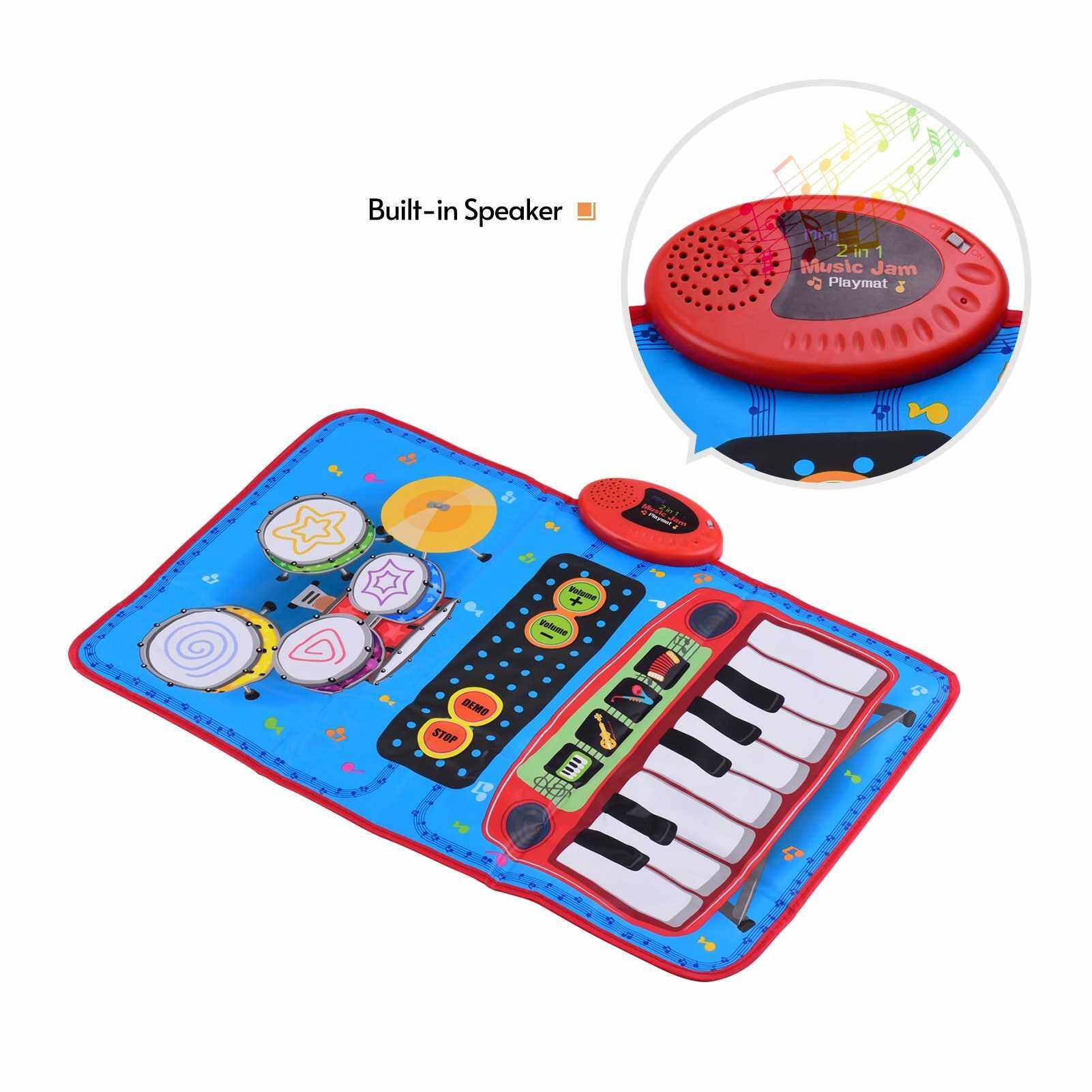 70 * 45cm Electronic Musical Mat Piano and Drum Kit 2-In-1 Music Play ...