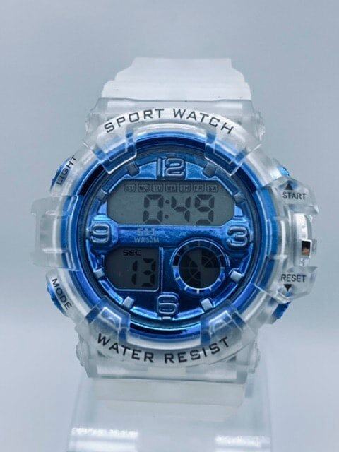 Waterproof White Color Digital Watch ,Silicone Boys Digital Sports Watch,