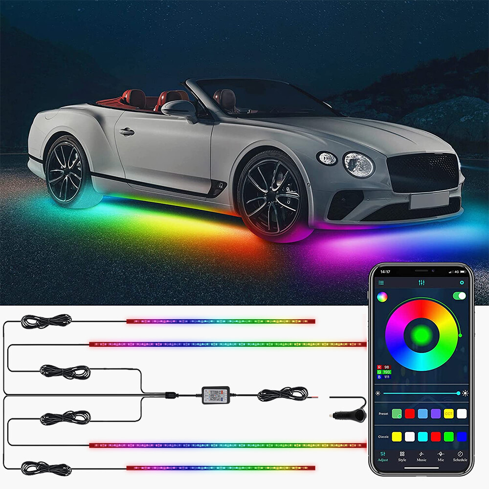 Promo Sasis Lampu Mobil LED Atmosfir App Remote Control RGBIC Chassis ...