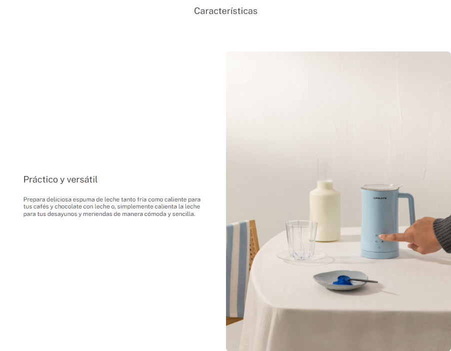 CREATE - Espumador calentador de leche - 4 funciones, 580ml - MILK FROTHER STUDIO | Miravia