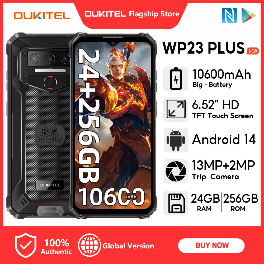 [Local stock] Oukitel 10600mAh big battery wp23 plus 24GB + 256GB 6.52 mobile phone HD 13MP ...