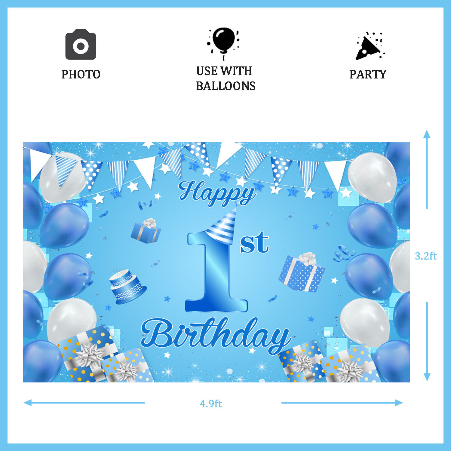 Boy 1st Birthday Logo