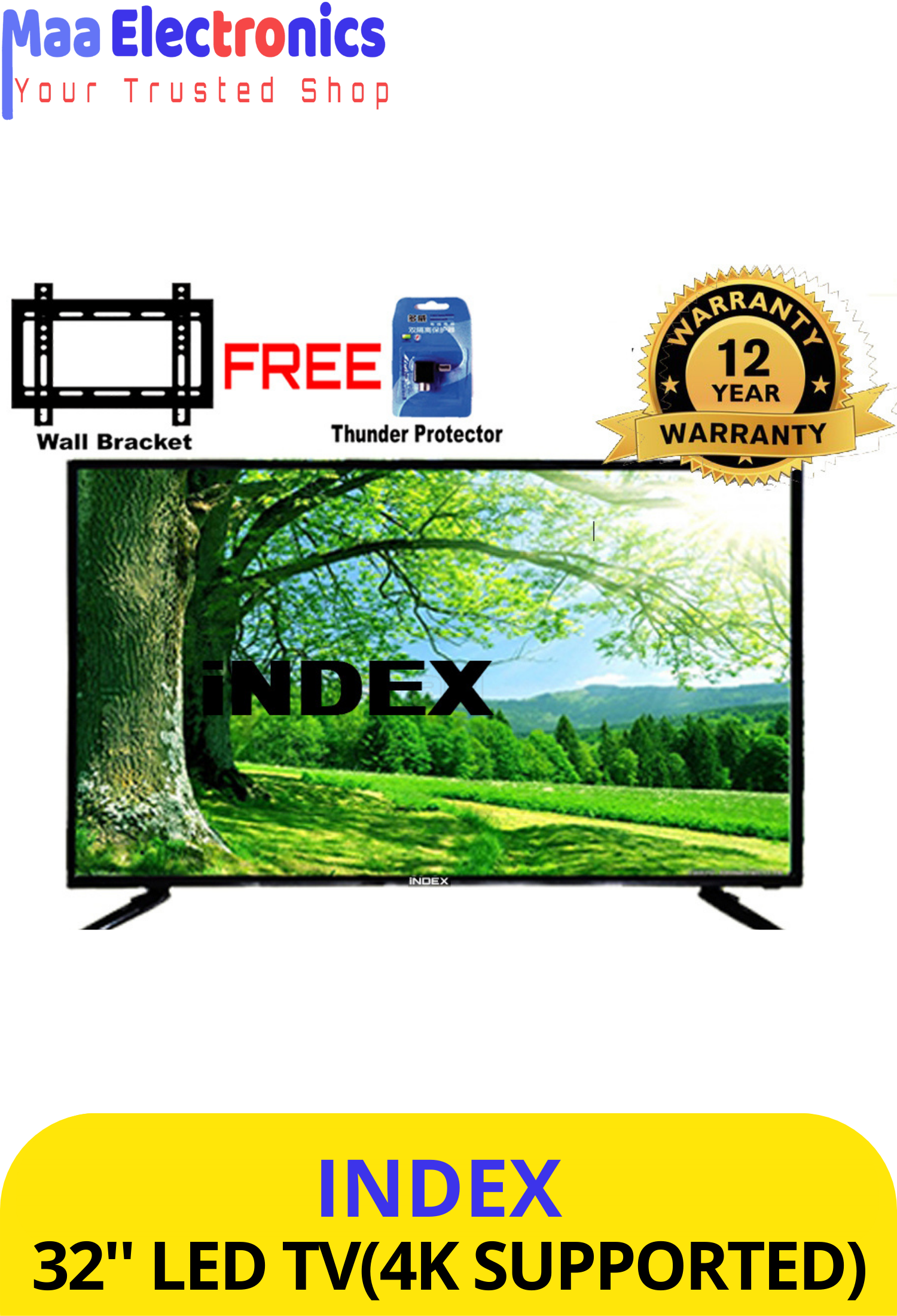INDEX 32'' HD LED TV (4K SUPPORTED) Index 32" ULTRA SLIM HD LED TV 4k ...