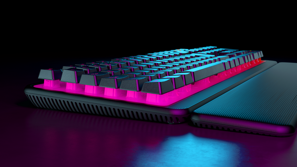 Roccat Magma Membrane RGB Backlight AIMO Lighting Wired Gaming Keyboard ...
